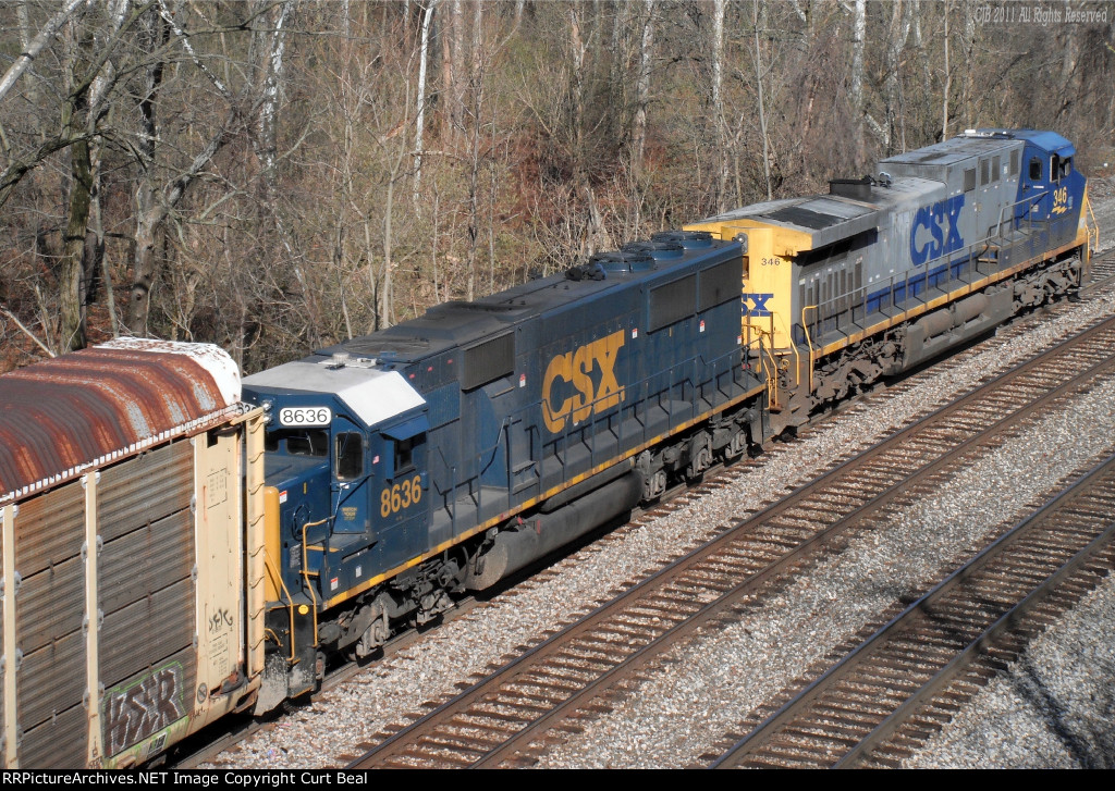 CSX 8636 and 346